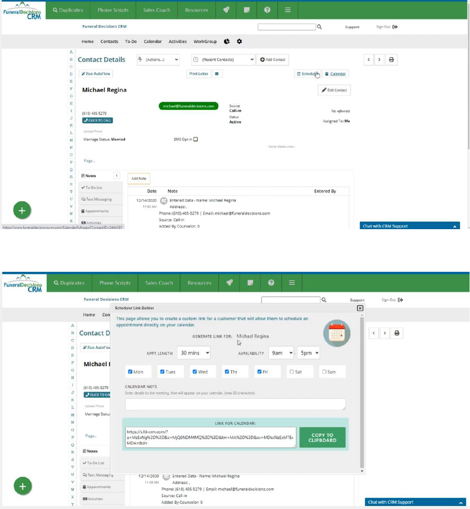 using the scheduler link this is how y ou will use the link for have ...
